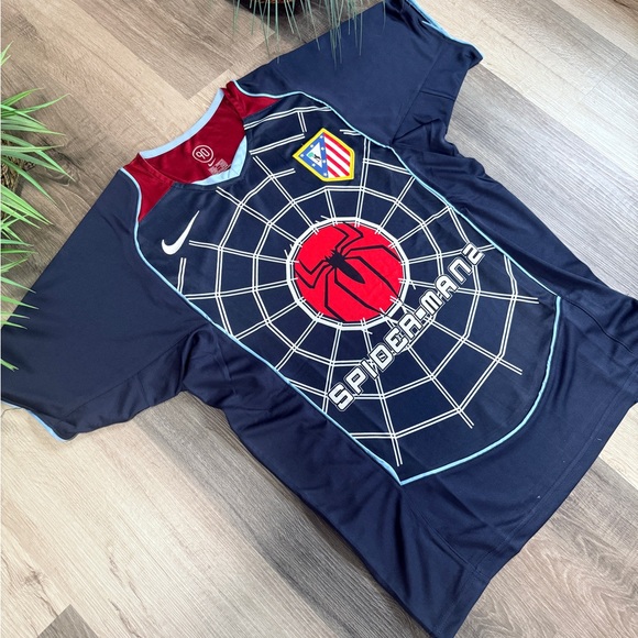 Nike | Shirts | Atletico Madrid Spiderman 20405 Retro Soccer Jersey ...